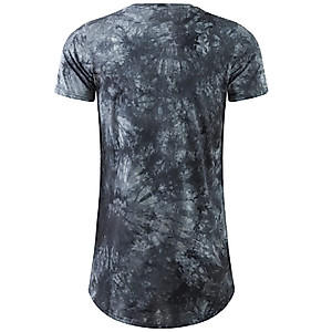 LETAOTAO Mens Tall T Shirts Tie Dye Shirts for Men Extra Long Tshirts Longline Hipster Print Tee for Tall Men