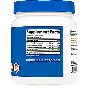 Nutricost Calcium Magnesium Zinc with Vitamin D3 Powder, 60 Servings (Unflavored) - Calcium (1000 MG) Magnesium (420 MG) Zinc (16.5 MG) Vitamin D3 (30 MCG) - Gluten Free, Non-GMO
