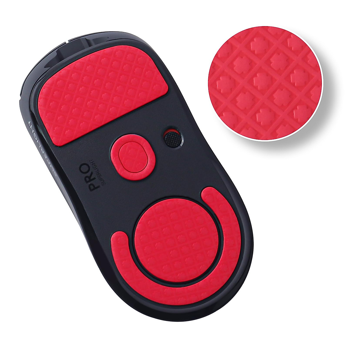 Mouse Feet Stickers 2 pcs Suitable for Logitech G PRO X Superlight Gaming Mouse 3D Dark Pattern Low Friction Glide Feet PTFE Red Mice Glider Professional Mice Upgrade Kit