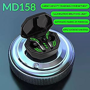 X-nego TWS Wireless Earbuds, Touch Control Bluetooth Headphones Built-in Mic, Waterproof in-Ear Stereo Earphones Deep Bass Headset with Wireless Charging Case for Sport and Work (Silver)