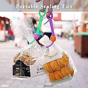HICCVAL Multi-Purpose Sealer Set, Reusable Food Bag Clips, Zip Ties, Cable Ties, Detachable Sealing Ties, Sealing Tape and Cord Organizer for Food Bags and Wire Management. 20 Pcs