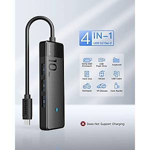 Inateck iPad Keyboard with USB 3.2 Gen 2 Speed, USB C to USB Hub,Bundle Product, KB02006 and HB2025