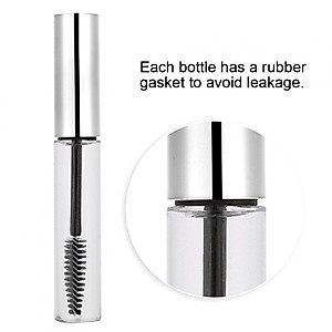 Empty Mascara Tube and Wand, 5 Colors 10ml Empty Eyelash Growth Plastic Oil Tube Container Refillable Mascara Bottle Diy Mascara Brush Container, Cosmetics Supplies