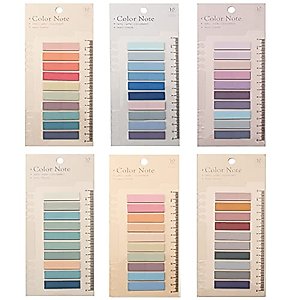 Potanro Sticky Tabs 1200 Pcs Sticky Book Tabs Colorful Annotation Tabs, Writable Transparent Sticky Notes Page Sticky Notes for School Supplies and Office Supplies (6 Sheets)