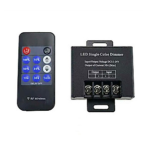 LAZIRO RF Wireless Dimmer 11 Keys Single Color Led Dimmer,DC12-24V 30A Led Remote Controller Dimming for Led Strip Lamp (Color : Style 1, Size : 12-24V)