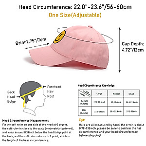 SONMONY Smile Face Baseball Hat Washed Dad Hat for Men Women Cute Baseball Caps Unstructured Smile Embroidered Hat Pink