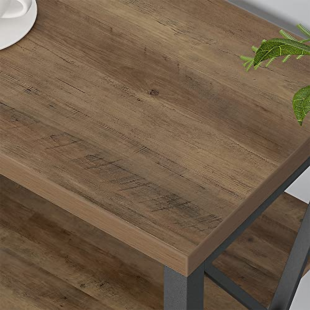 LVB Rustic Entertainment Center for 65 Inch TV, Industrial Wood and Metal TV Stand with Storage Shelf, Modern Television Media Console Table with Cabinet for Living Room Bedroom, Rustic Oak, 55 Inch