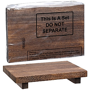 Nuogo Wood Riser Tray Soap, Stand Soap Tray for Kitchen Sink, Wood Pedestal for Kitchen Counter Sink Stand Decorative Rustic Bathroom Dishes Plant Bottles Candles Display(9 x 6 Inch,Brown)