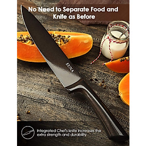 EUNA kitchen knife 8 inches Integrated with sheath & gift box Chef's knife Durable, ultra-sharp cutlery knife with ergonomic handle for culinary cutting. Cutting meat vegetables