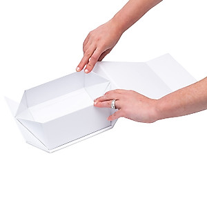 Prime Line Packaging 6x6x3 15 Pack White Magnetic Gift Box with Lid, Small Magnetic Closure Box for Presents, Wedding, Christmas, Small Business Bulk