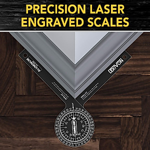 LEXIVON Aluminum Miter Saw Protractor | 7-Inch Rust Proof Angle Finder Featuring Precision Laser Engraved Scales (LX-230)