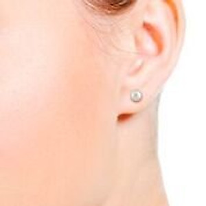 STUDEX Sensitive White Pearl Stud Earrings 4mm | Hypoallergenic and Nickel Safe for Sensitive Ears | Gold Plated Posts | High Fashion Earrings for Women and Men-PR-674-S