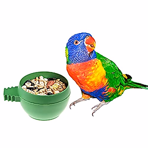Dft Mini Parrot Food Water Bowl Feeder Plastic Pigeons Birds Cage Sand Cup Feeding