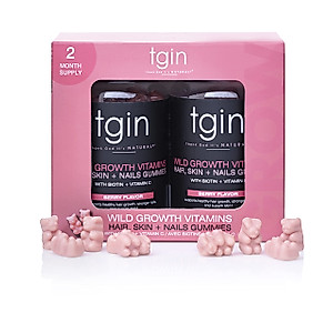 Thank God It's Natural tgin Wild Growth Vitamins Hair Skin + Nails Gummies Duo Box - 120 Count - Repair - Restore - Hair Growth