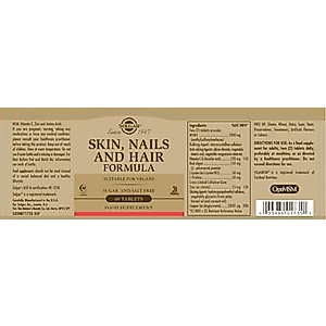 Solgar Skin, Nails & Hair, Advanced MSM Formula, 60 Tablets - Supports Collagen for Hair, Nail and Skin Health - Provides Zinc, Vitamin C & Copper - Non GMO, Vegan, Gluten & Dairy Free - 30 Servings