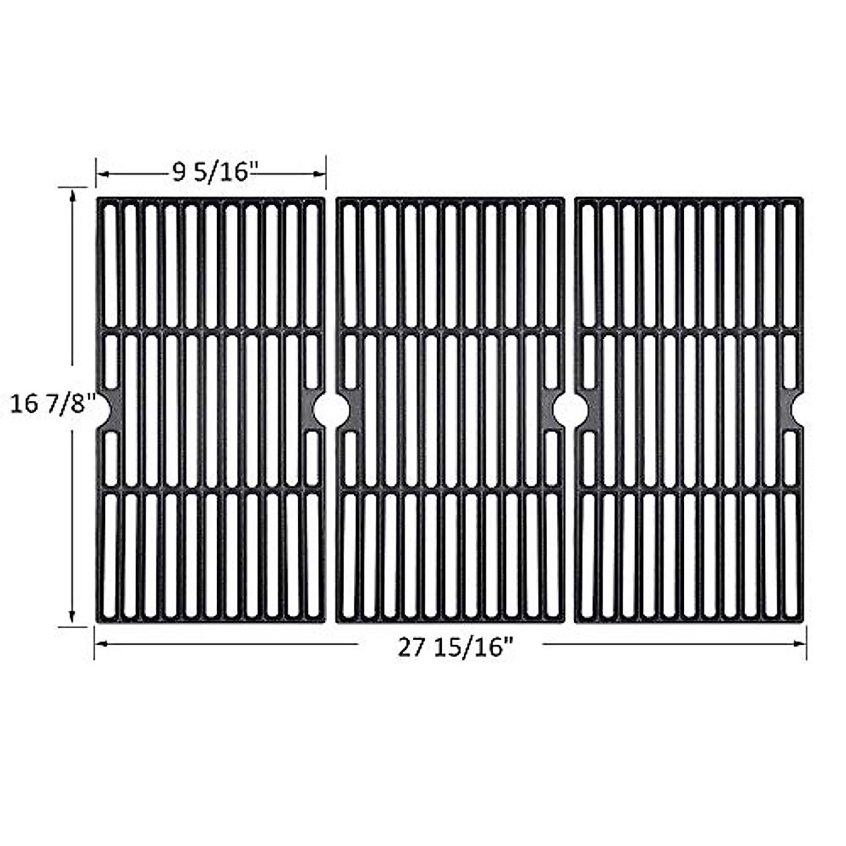Rejekar Porcelain Cast Iron Grill Grates Cooking Grid Replacement for Charbroil 463436213, 463436214, 463436215, 463440109 Gas Grills 16 7/8" BBQ Grates Replacement Parts
