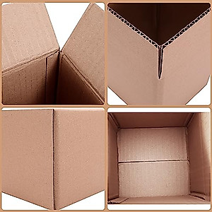 COSBAY 25 Pack Shipping Boxes 4x4x4 Inches,Small Shipping Boxes,Small Corrugated Cardboard Boxes,Cube Kraft Mailing Box,Kraft Corrugated Small Cardboard Boxes for Mailing Packing Small Business,Brown