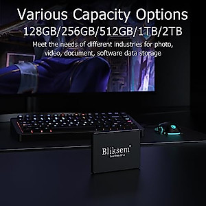 Bliksem SSD 1TB SATA III 6Gb/s Internal Solid State Drive 2.5″ 7mm(0.28″) 3D NAND TLC Chip Up to 550 Mb/s for Laptop and Pc KD650 (Black 1TB)