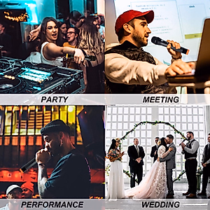 Vangoa UHF Wireless Microphone System, Professional Dual Channel Handheld Dynamic Mic Set, 328ft, High Sensitive Mic System for Karaoke, Church, Party, DJ, Meeting, Wedding