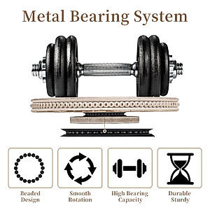 Lazy Susan Organizer Wooden Turntable: Hanobe White Round Wood Trays for Decorative Kitchen Counter Coffee Table Home Decor with Beaded Spice Spinner