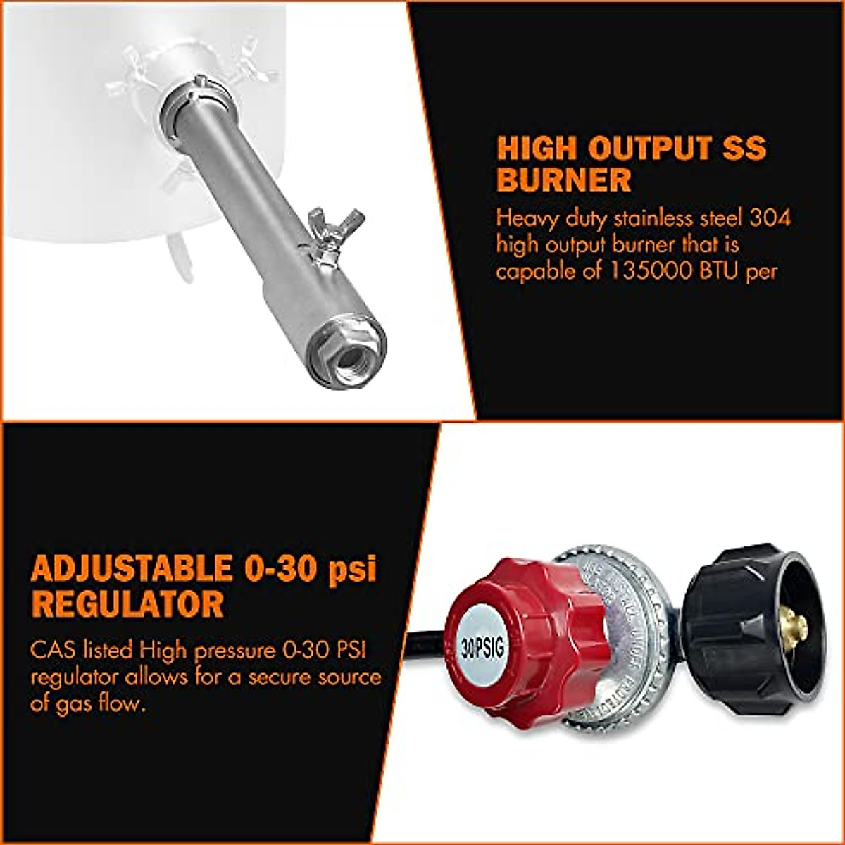 GongYi GY135 Forge Burner Furnace burner 135000 BTU 0-30 PSI Heavy Duty Stainless Steel 304