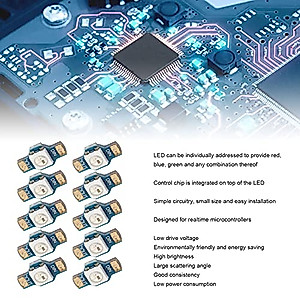 WS2812 LED Module, 5V High Brightness Low Drive Voltage PCB 10Pcs Simple Circuitry WS2812 RGB LED Module Large Scattering Angle for Replacement