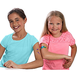 GirlZone Temporary Glitter Tattoos Kit for Girls, 33 Fun Pieces in 1 Sparkly Glitter Tattoos for Kids Kit, Easy to Apply and Remove Glitter Tattoo Kit for Kids Creative Playtime and Dress Up Parties