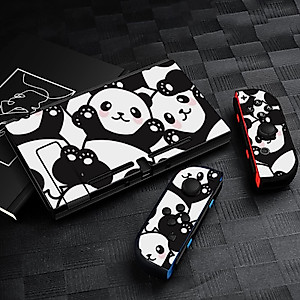 Cute Panda Switch Skin Sticker Full Wrap Cover Decal Protective Film Sticker for Switch