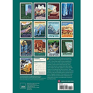 National Parks GRID—WPA Wall Calendar 2021, Monthly January-December 8.75'' x 12" (Made in USA)