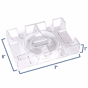 Brybelly Elite Rotating Card Deck Tray | Standard Sized Playing Cards | Rotates in Any Direction | Clear | 2 Deck Tray