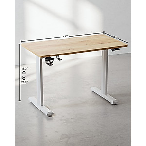 BANTI 44"x24" Standing Desk, Electric Stand up Height Adjustable Home Office Table, Sit Stand Desk, Light Rustic Brown Top