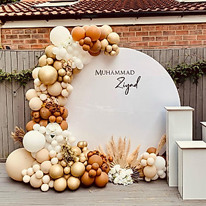 Retro Tan Balloons Different Sizes Cocoa Balloons 12 Inch 5 Inch 80 Pcs Tan Brown Balloon Garland for Happy Birthday Baby Shower Woodland Party Decorations