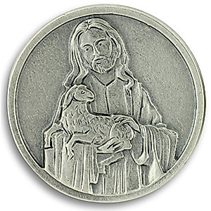 Christ the Good Shepherd Psalm 23 Pocket Token Charm Coin 1.2" with Prayer Bereavement Catholic Christian