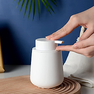 BosilunLife Foam Hand Soap Dispenser - 12 oz Bathroom Lotion Hand Pump Dispenser White Foaming Soap Dispenser Ceramic Dish Liquid Dispenser for Kitchen Hand Wash Dispenser (Rubber Paint)