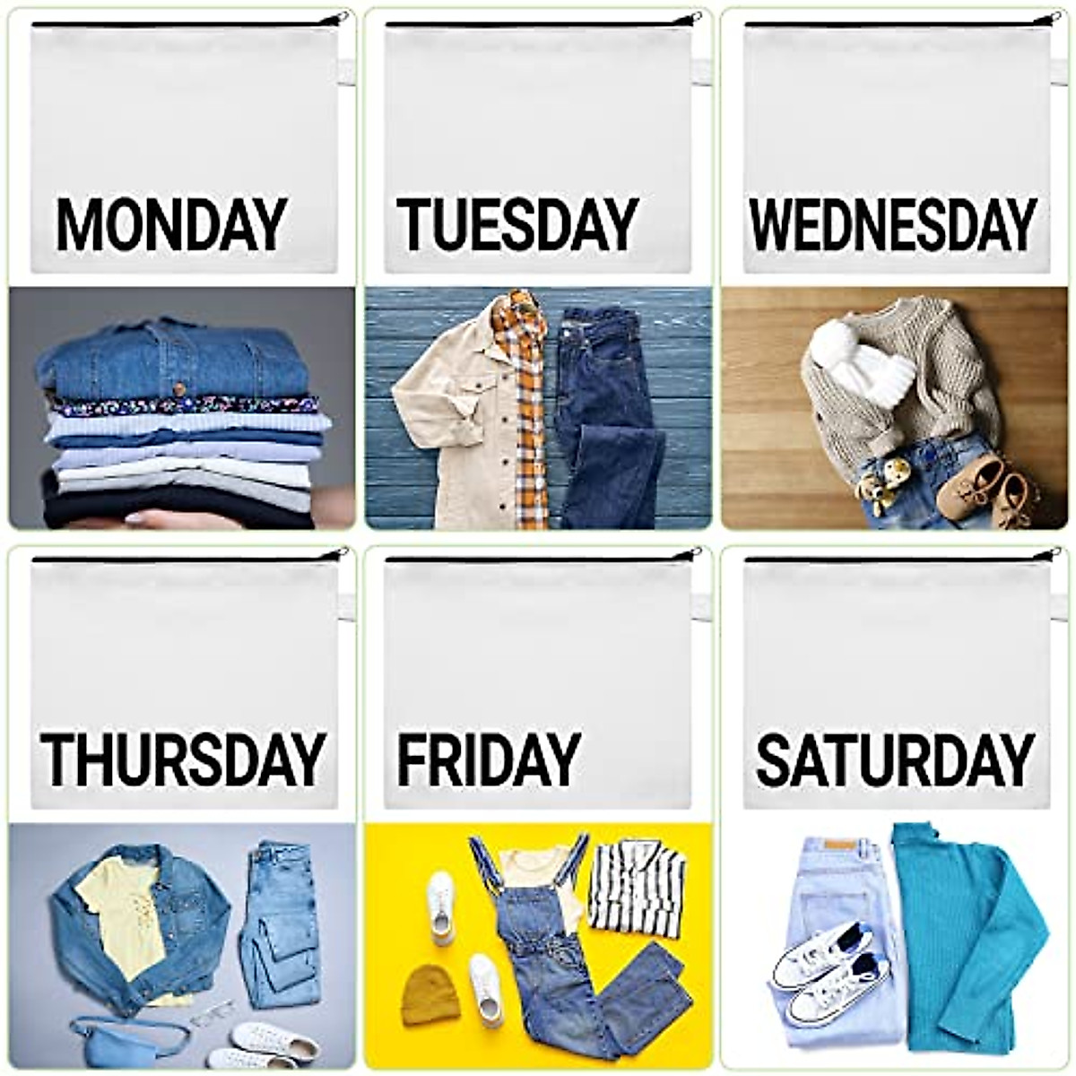 Sanwuta 7 Pcs Packing Cubes for Kids and Baby Travel Organizer Travel Pouches for Suitcase Organizing for Boys and Girls Summer Camp Cruise and Family Vacations Days of Week