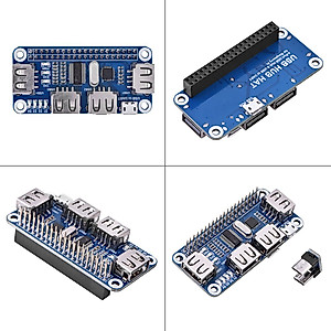 USB Hub Hat,USB to UART Onboard 4 Port USB HUB HAT for B+ / 2B / 3B / Zero/Zero W (4 USB Ports,Onboard USB to UART,Onboard Multi Indicators)