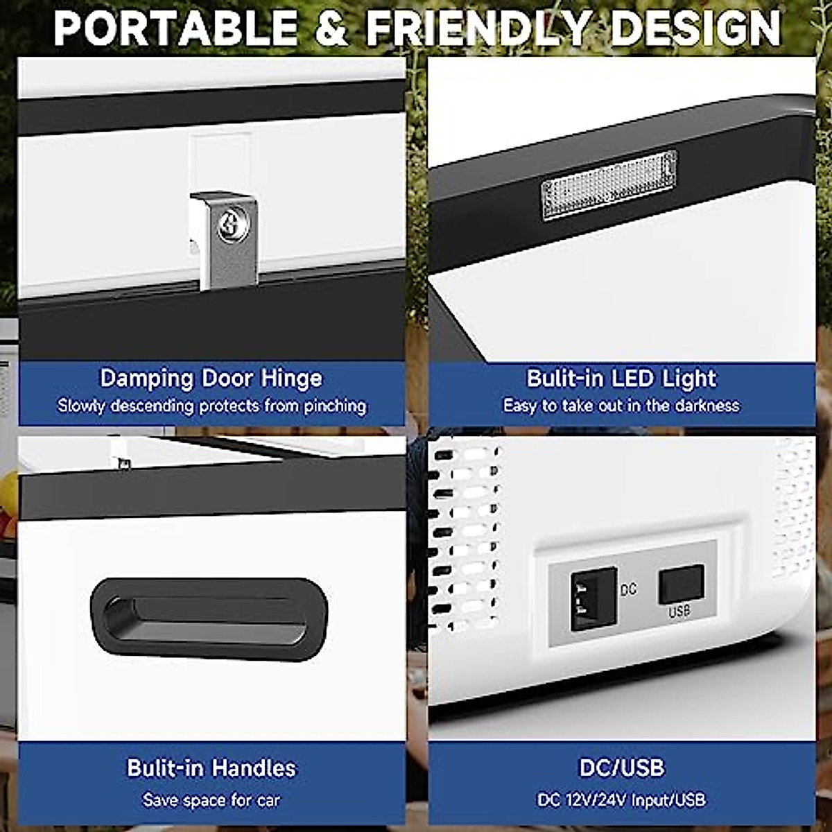 UKKISO 12 Volt Refrigerator for Car: 20L Portable Fridge Car Cooler -4℉-68℉ RV Electric Compressor Cooler APP Control Mini Fridge and Freezer, 12/24V DC and 100-240V AC for Travel, Camping