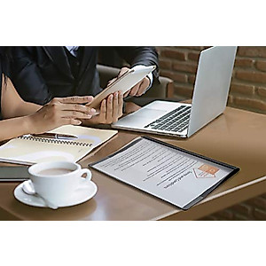 Ultra Durable Clear Front Report Covers, 25 Per Box, Letter Size, Black, Poly Back Cover, with Fasteners, Lay Flat, by Better Office Products, Box of 25