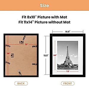 upsimples 11x14 5pack frame and 3pack frame, Display Pictures 8x10 with Mat or 11x14 Without Mat,Wall Gallery Photo Frames,Black