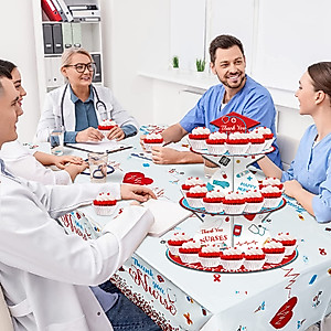 Nurse Party Supplies,Nurse Graduation Cupcake Stand 3 Tier Cupcake Stand Birthday Dessert Display Stand forMedical RN Themed Party Nursing School Party Supplies (Nurse)