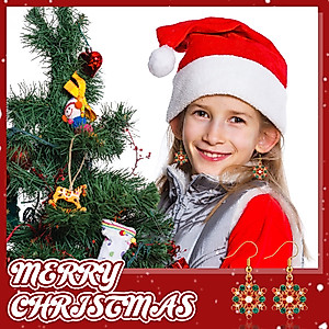 32 Pairs Christmas Earrings for Women Girls, Thanksgiving Xmas Holiday Jewelry Dangle Earrings Set, Christmas Tree Bow Snowman Candy Drop Earrings Xmas Earrings Gift for Girls (Classic Style)