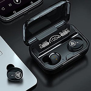 MOHALIKO M16 TWS 2000mAH Wireless Earbuds, Bluetooth 5.1 Headphones 180H Playtime, Semi-in-Ear Bluetooth 5.1 Sport Earphone with Touch Control Stereo Earbud for Work, Home Black