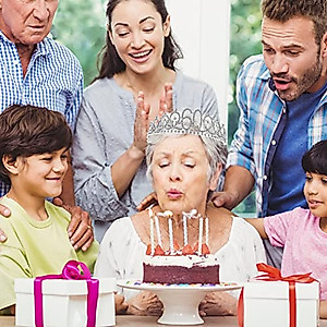 Frcolor Birthday Crowns for Women, Rhinestone Birthday Tiara Happy 60th Birthday Queen Headband with Combs for Mother Grandmother