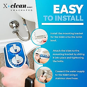 X-Clean 250 Toilet Bidet, Bidet Attachment for Toilet Seat, Dual Nozzle Bidet Sprayer for Toilet with Water Pressure Knob, Self-Cleaning & Easy to Install, Non-Electric