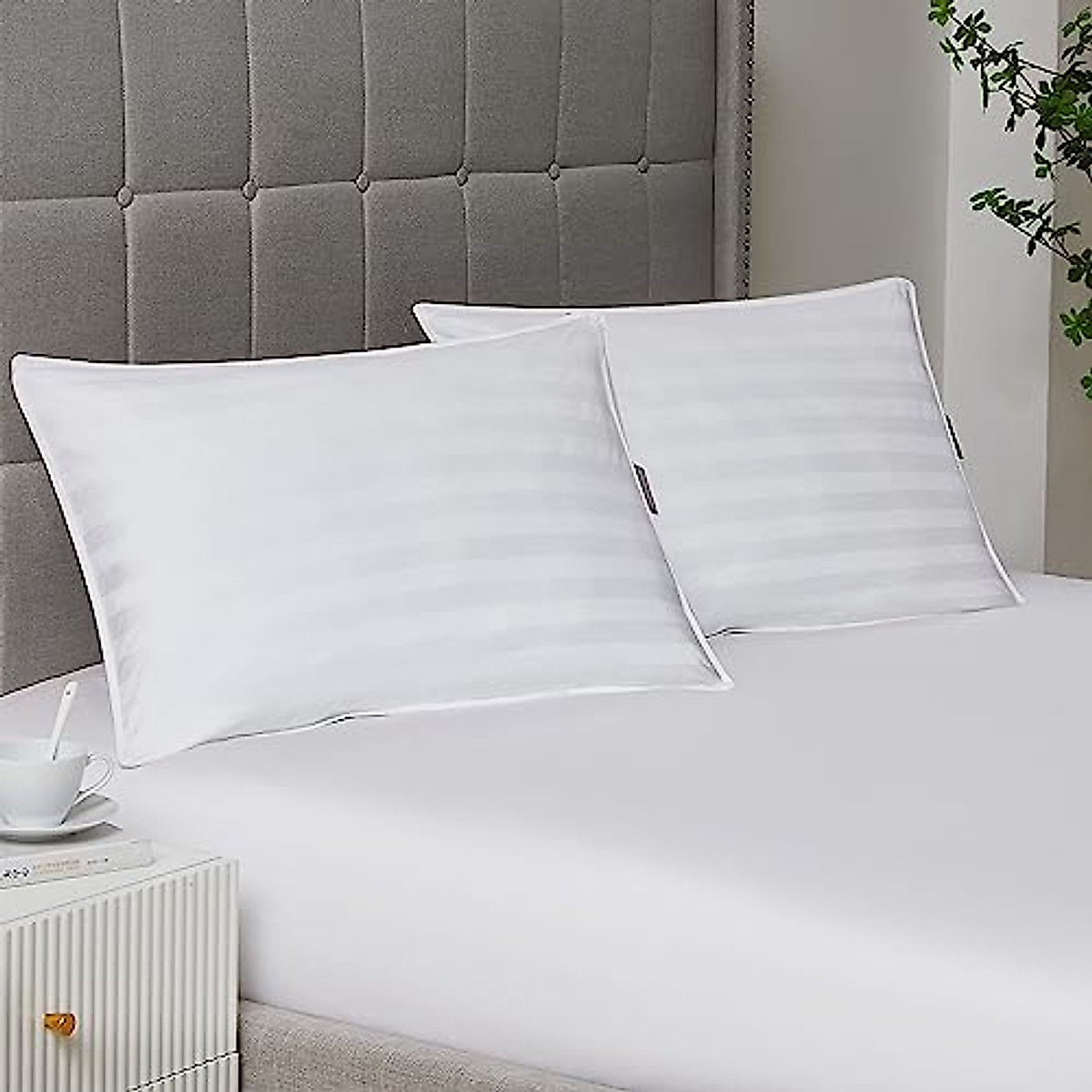 DOWNLITE Extra Soft Hypoallergenic Down Alternative Bed Pillow - Stomach Sleeper Pillow (Standard/Queen)