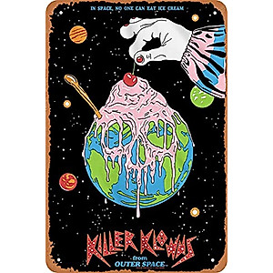 Bheuriza Killer Klowns from Outer Space Movie Tin Sign Metal Signs Science Fiction Comedy Horror Movie Poster 8x12 Inch