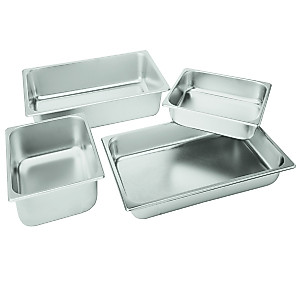 Update International STP-114 S/Steam Table Pan, Ninth Size, 4 in Deep, 18-8 Stainless Steel AISI-304