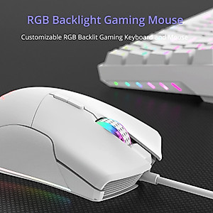 RK ROYAL KLUDGE RK71 Wireless/Wired Mechanical Keyboard and 7200 DPI Gaming Mouse, 71 Keys RGB Red Switch Hot Swappable Compact Gaming Keyboard for Win/Mac