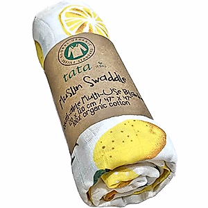 TATA AMG ® Muslin Baby Blankets | Swaddle for Newborns | 100% Organic Cotton Gauze Receiving Blanket Soft, Silky & Breathable for Girls & Neutral Gender | Baby Essentials | 47 x 47 inches