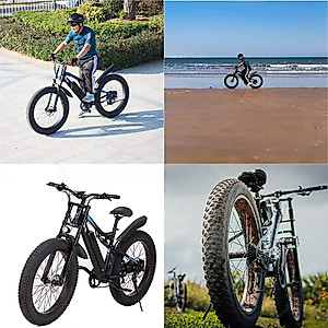 BUCKLOS 26 inch 4.0 Fat Tire Electric Bike Air Suspension Fork, 180mm Travel Spacing Hub 135mm 1 1/8 Straight Tube MTB Manual Lockout 9mm QR Mountain Bike Double Shoulder Ebike Front Forks